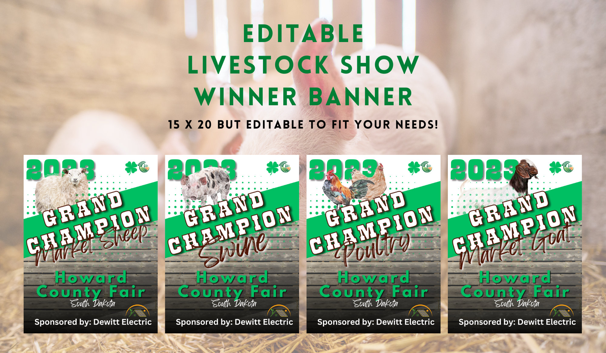 Livestock Show Banner Bundle, Agriculture Sign, Editable, Canva - Etsy