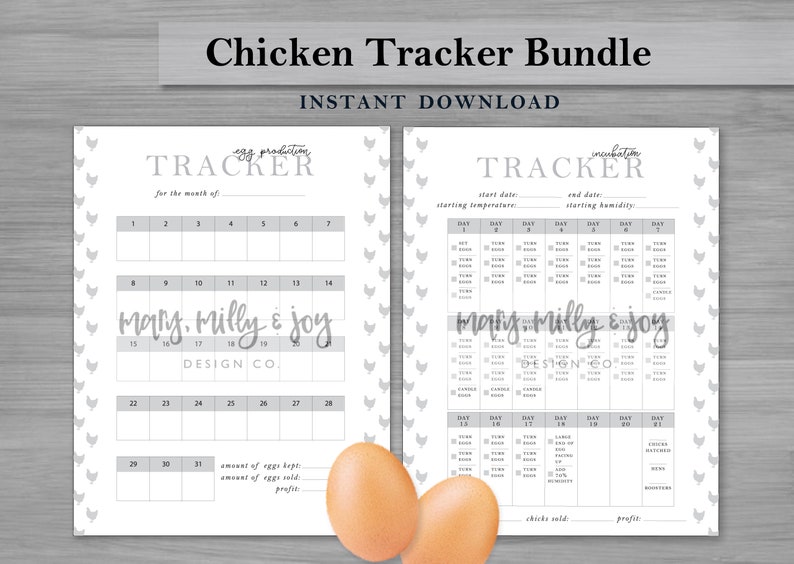 Printable Chicken Egg Production, Medication Tracker, Show Tracker ...