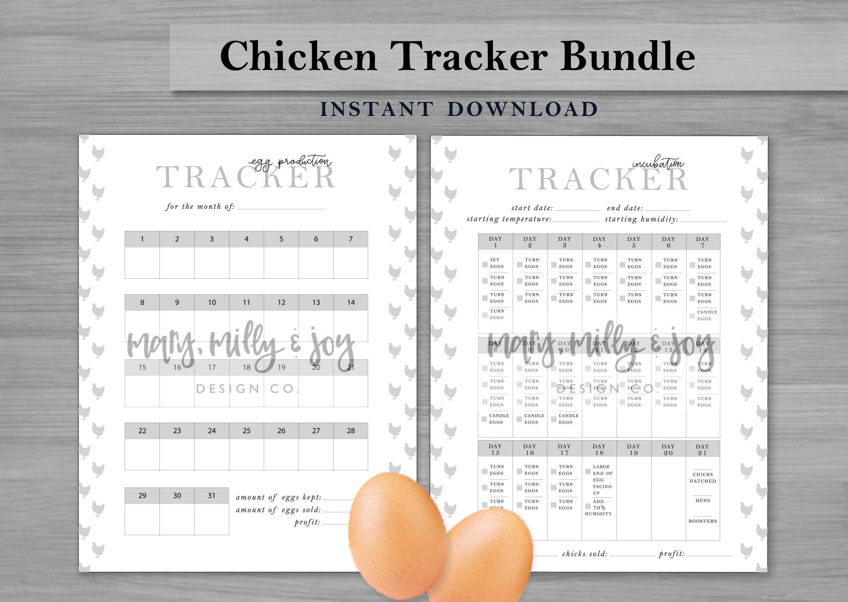Printable Chicken Egg Production, Medication Tracker, Show Tracker ...