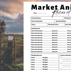 Kids Market Animal Tracker Sheet Instant Download - Etsy