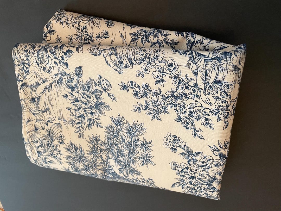 Vintage Italian Toile Tablecloth, Blue, Unused. - Etsy