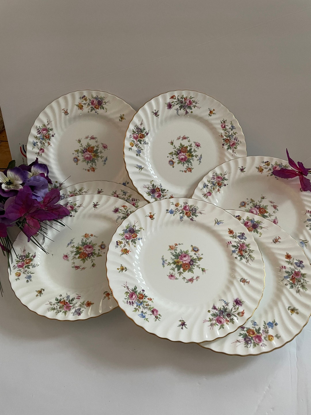 Vintage English Dinnerware, Minton Marlow Bone China, Roses - Etsy