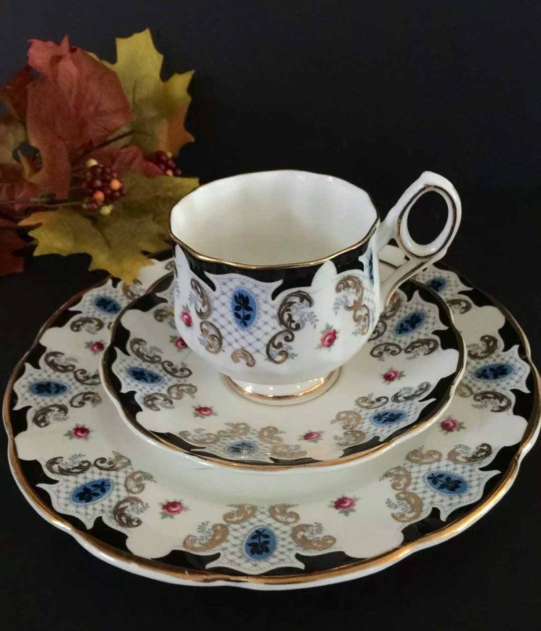 Vintage English Tea Cup Plate Set, Rosina Bone China, Ornate - Etsy