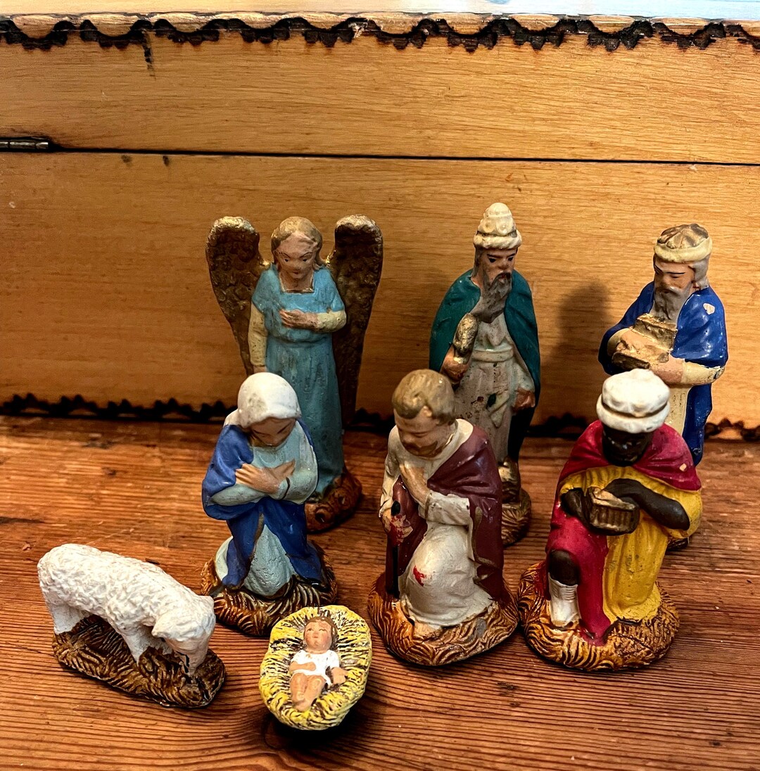 Antique French Nativity Set, Hand Painted, From Convent - Etsy
