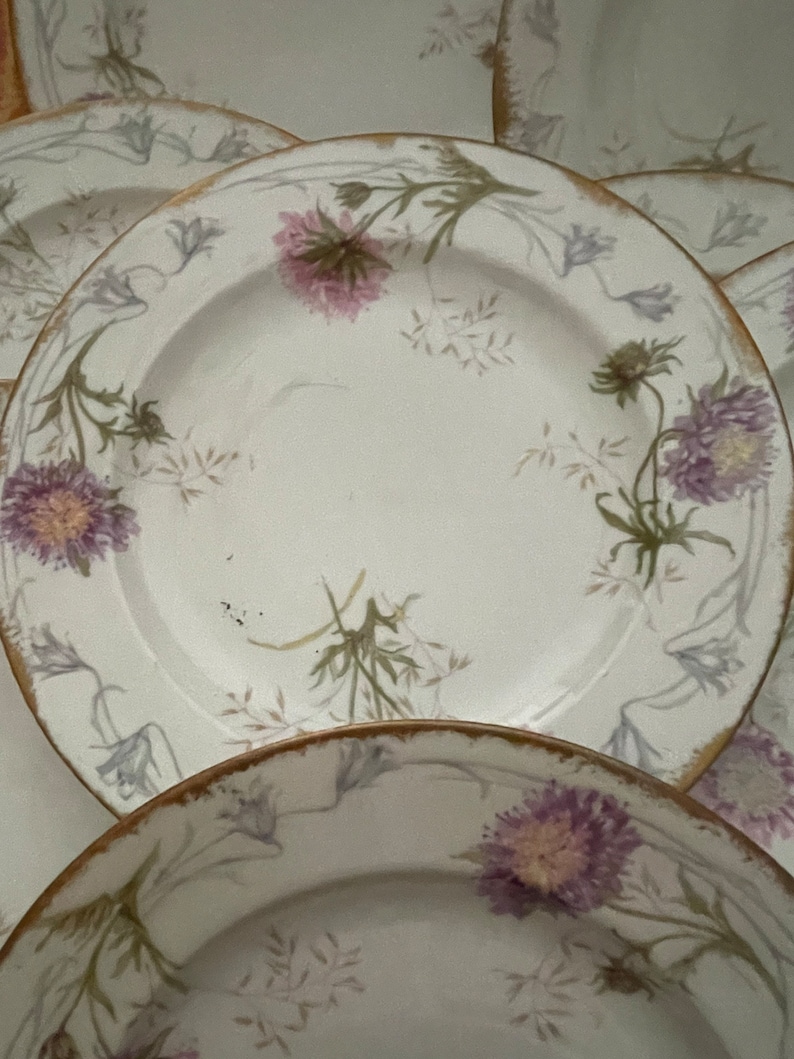 Vintage French Dinnerware Set Limoges Purple Flowers Gold - Etsy