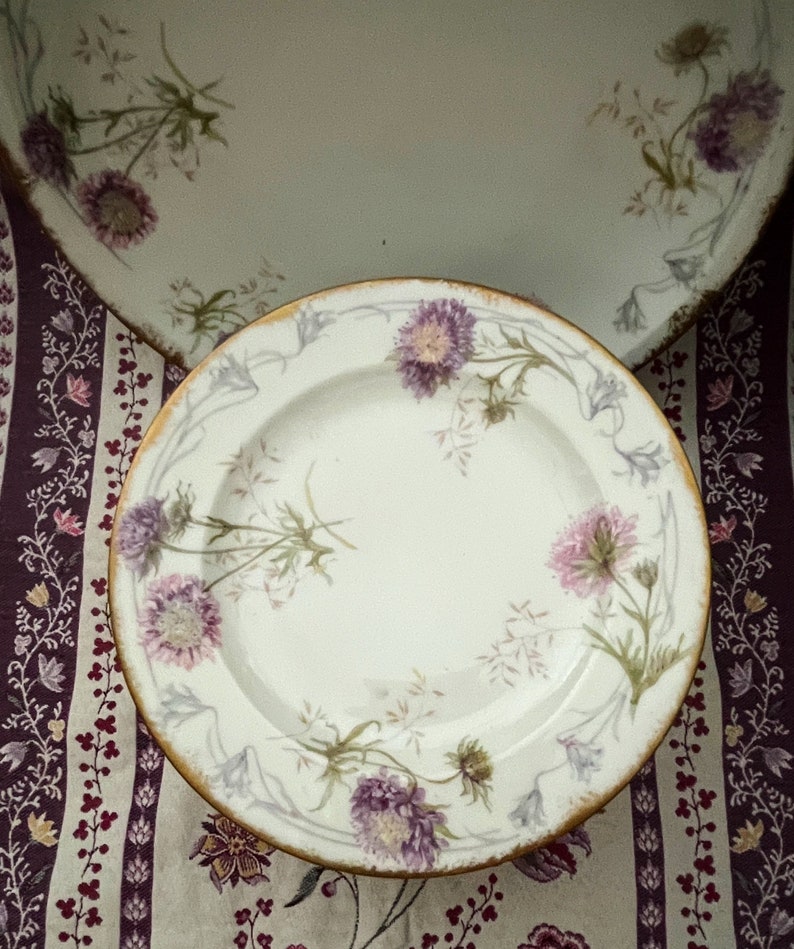 Vintage French Dinnerware Set Limoges Purple Flowers Gold - Etsy