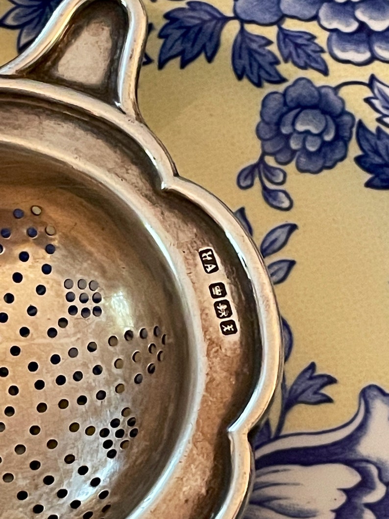 Antique Tea Strainer Sterling Silver Harry Akins Sheffield - Etsy