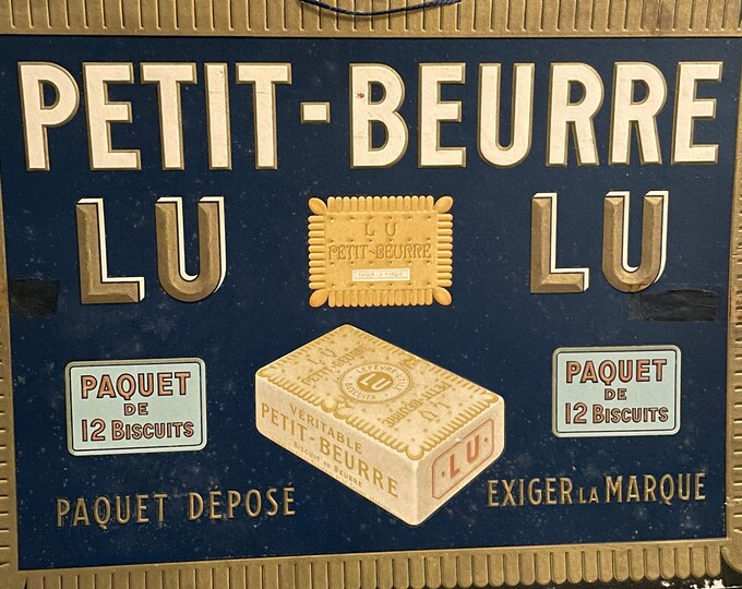 Vintage French Advertising Sign, Original, Lulu Biscuits - Etsy