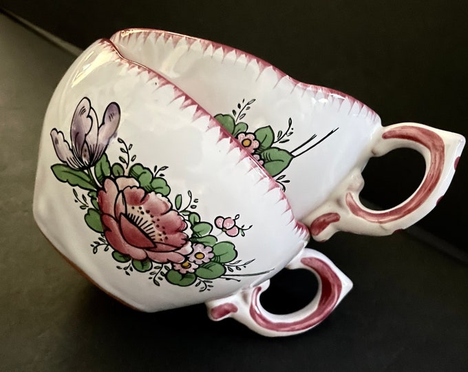 Vintage French Cafe Au Lait Cups, Faience - Etsy