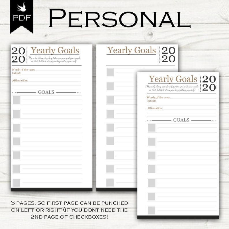 Yearly Goals Tracker - Etsy