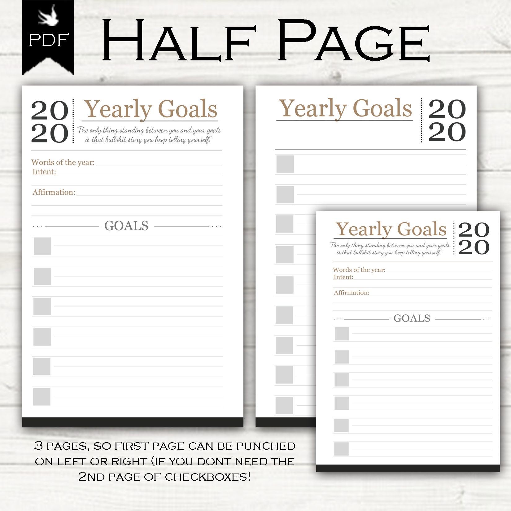 Yearly Goals Tracker - Etsy