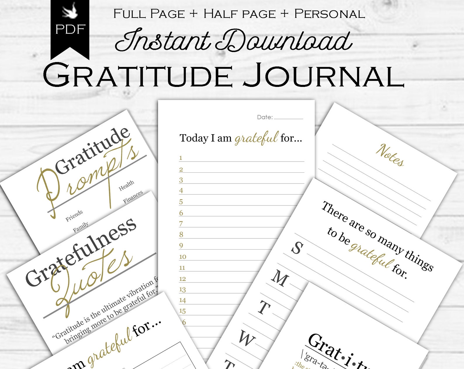 Gratitude Journal Planner Printable - Etsy