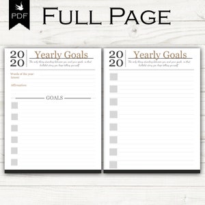 Yearly Goals Tracker - Etsy