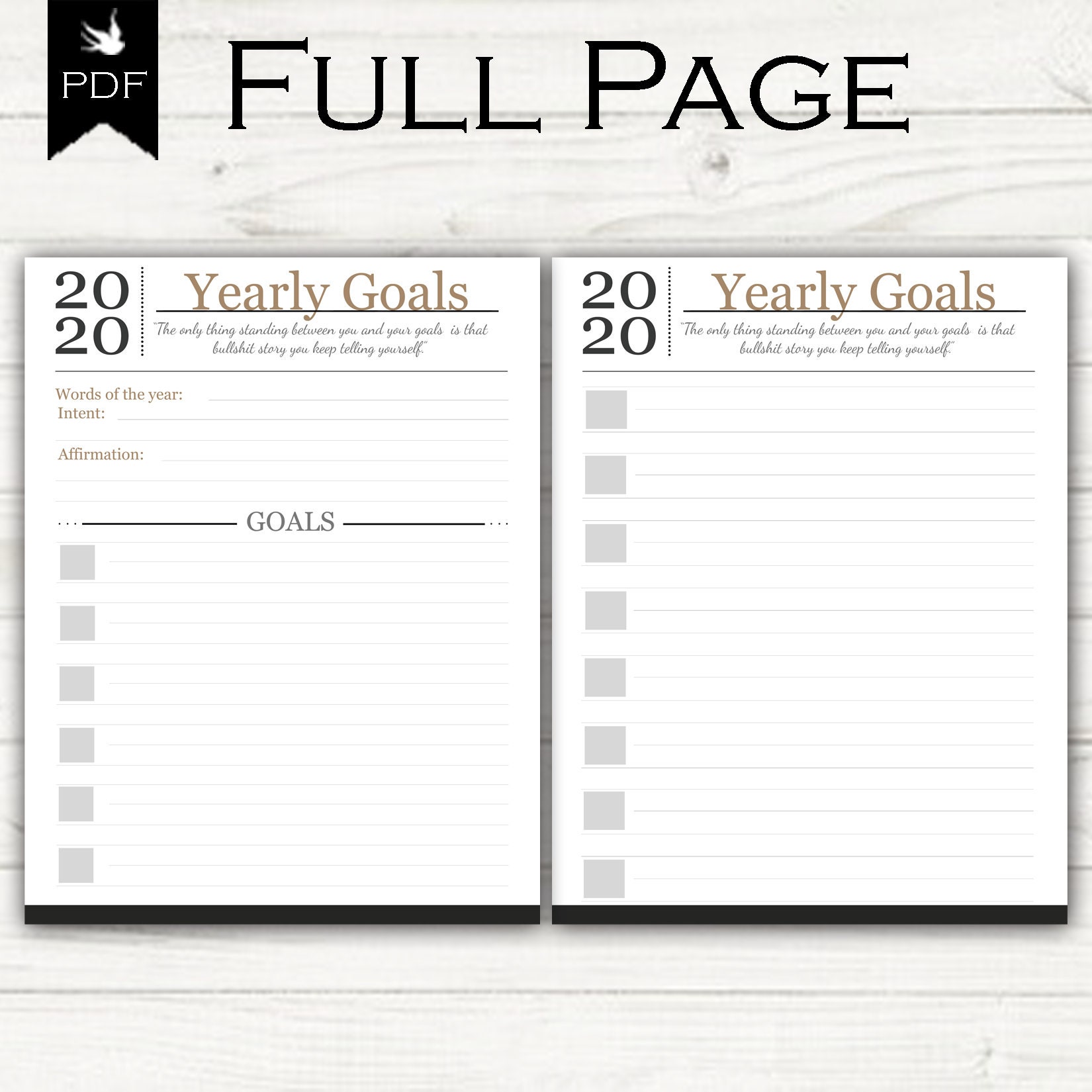 Yearly Goals Tracker - Etsy