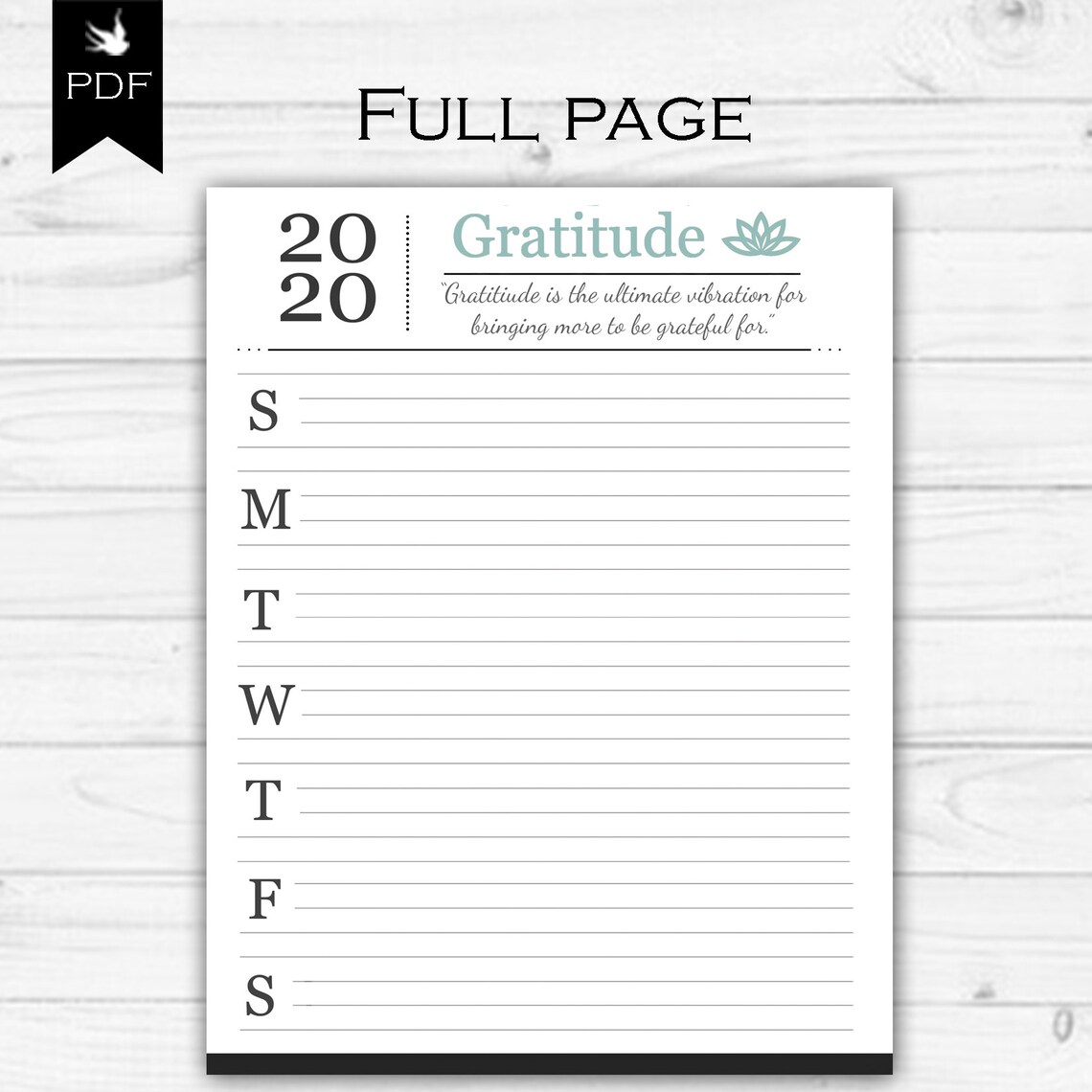 Gratitude Journal Planner Printable - Etsy