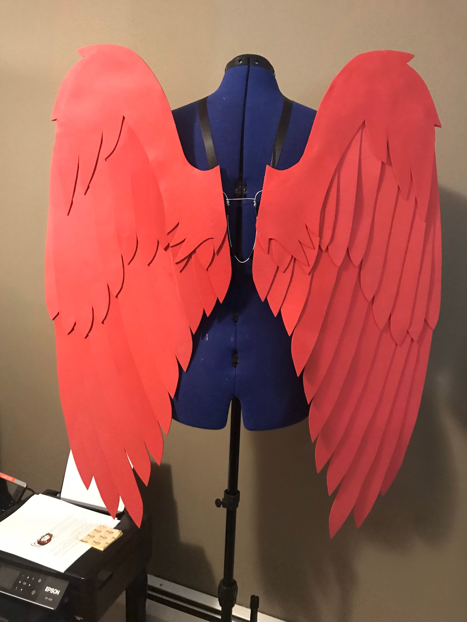 Realistic Red Folded Cosplay Wings Costume Bird Angel Wings - Etsy