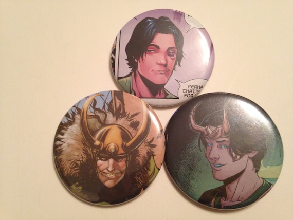 Loki Comic Book Button 3 Pack | Etsy