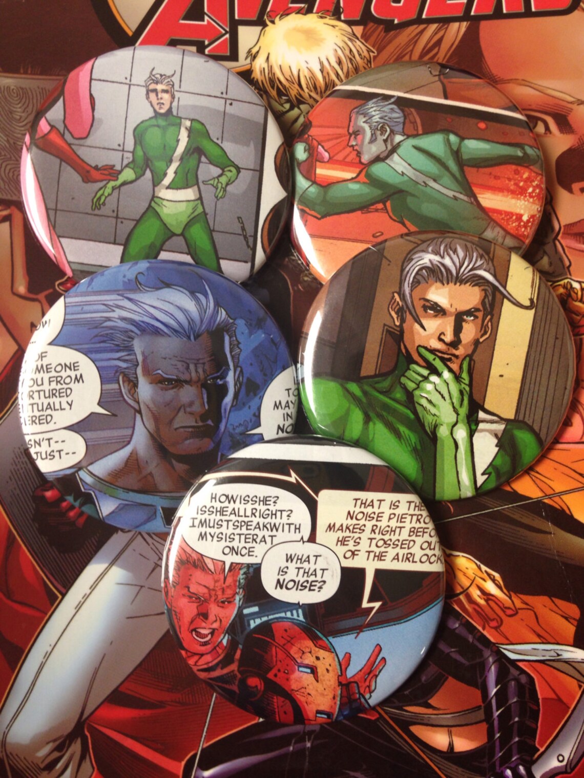 Quicksilver Comic Book Button 3 Pack - Etsy