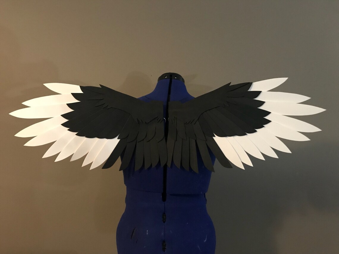 Realistic Black and White Bird Cosplay Wings - Etsy