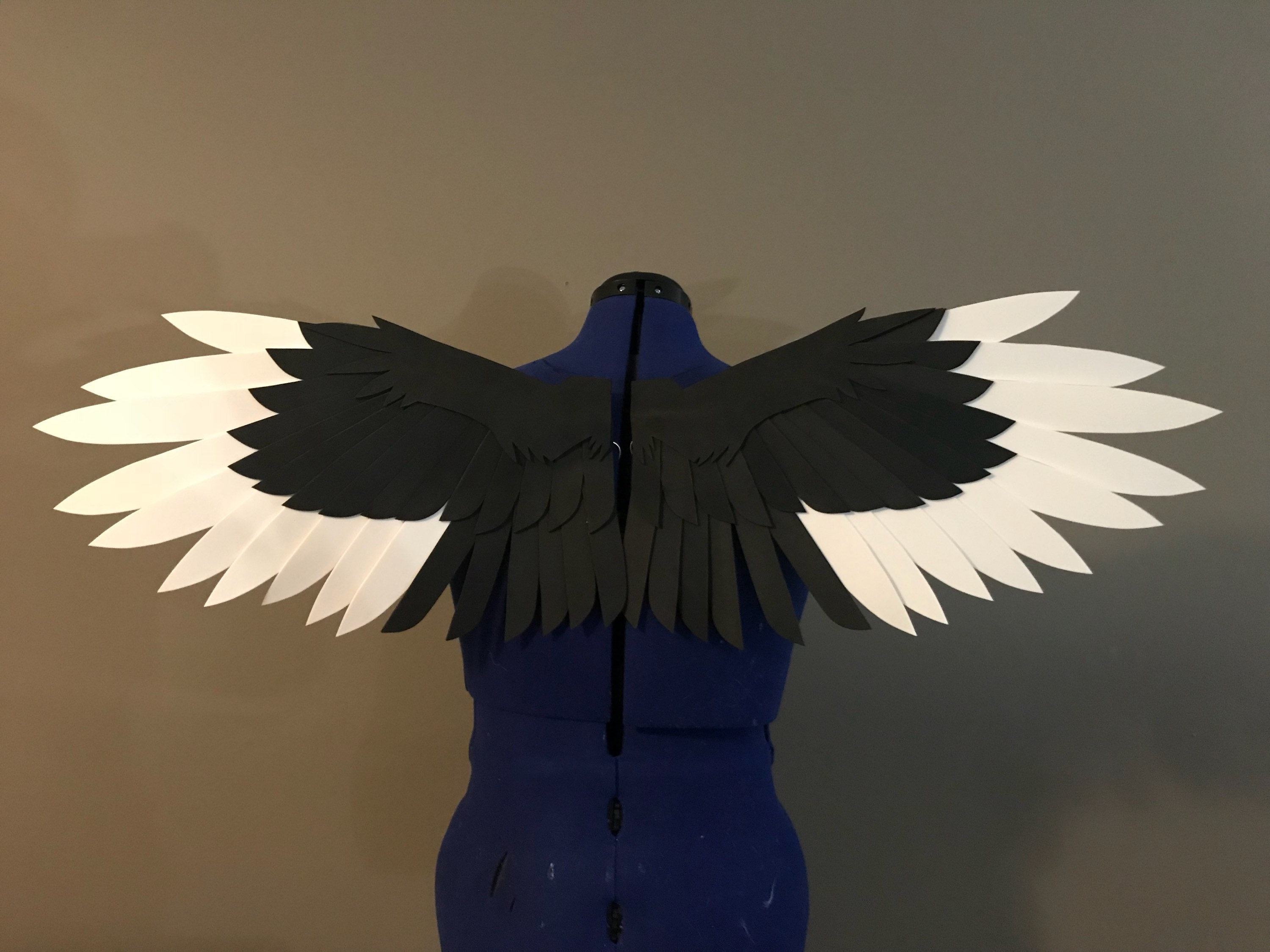 Realistic Black and White Bird Cosplay Wings - Etsy