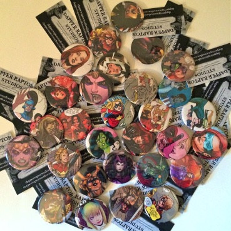 Any 6 Character Buttons Marvel Buttons Avengers Doctor Who | Etsy