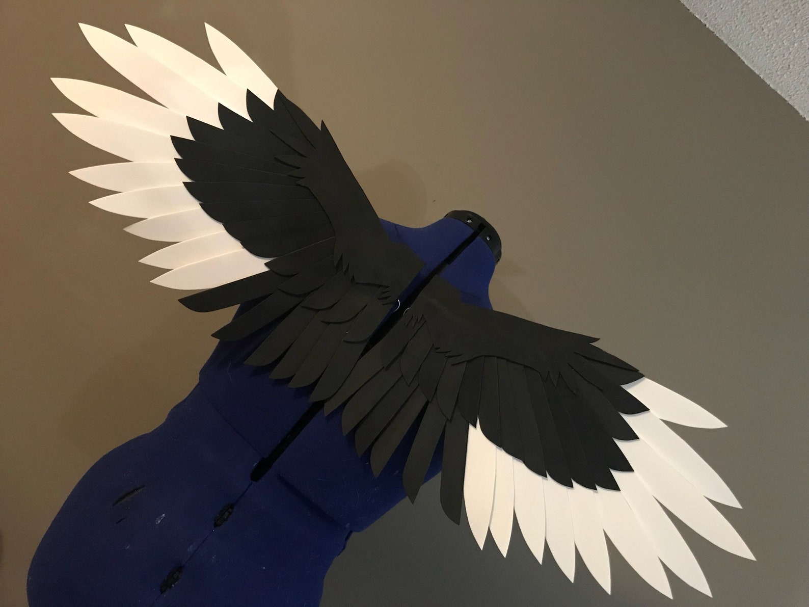 Realistic Black and White Bird Cosplay Wings - Etsy