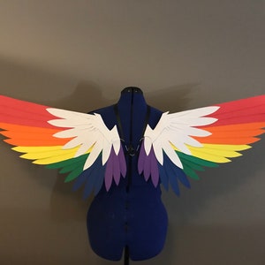 Realistic White and Rainbow Bird Cosplay Wings - Etsy
