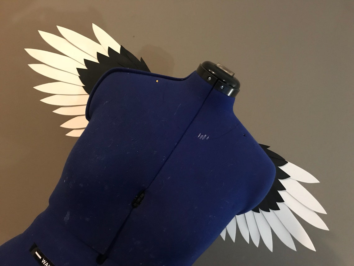 Realistic Black and White Bird Cosplay Wings - Etsy