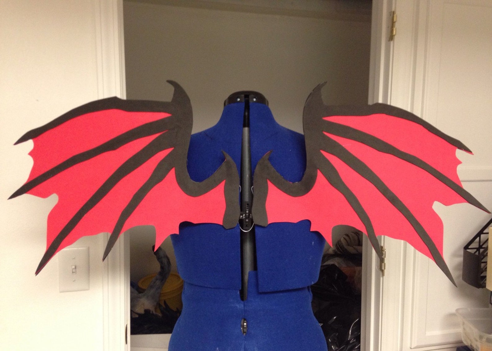 Realistic Black and Red Dragon Cosplay Wings - Etsy