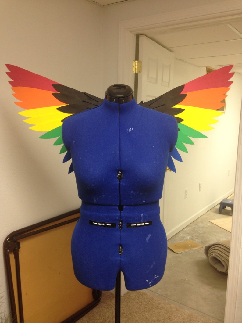 Realistic Large Black and Rainbow Bird Cosplay Wings - Etsy