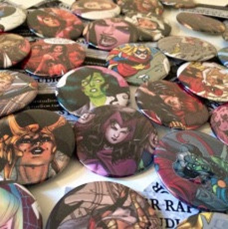 Any 6 Character Buttons Marvel Buttons Avengers Doctor Who - Etsy