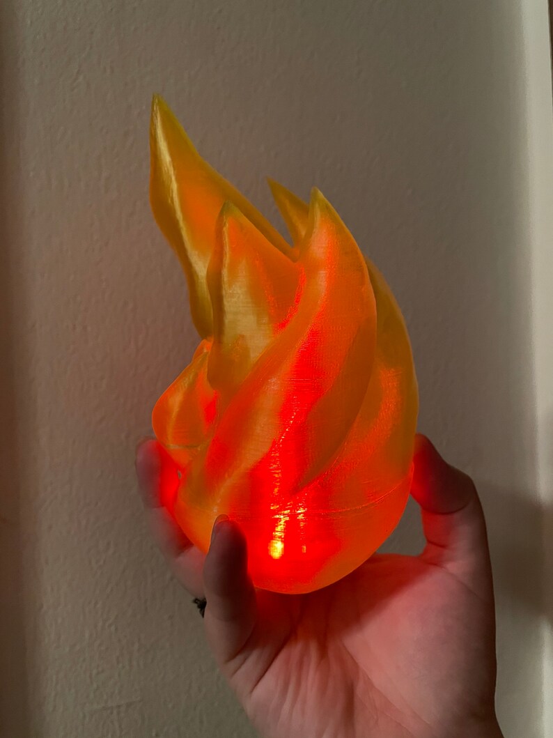 Yellow 3D Print Magic Fire Light Cosplay Prop - Etsy