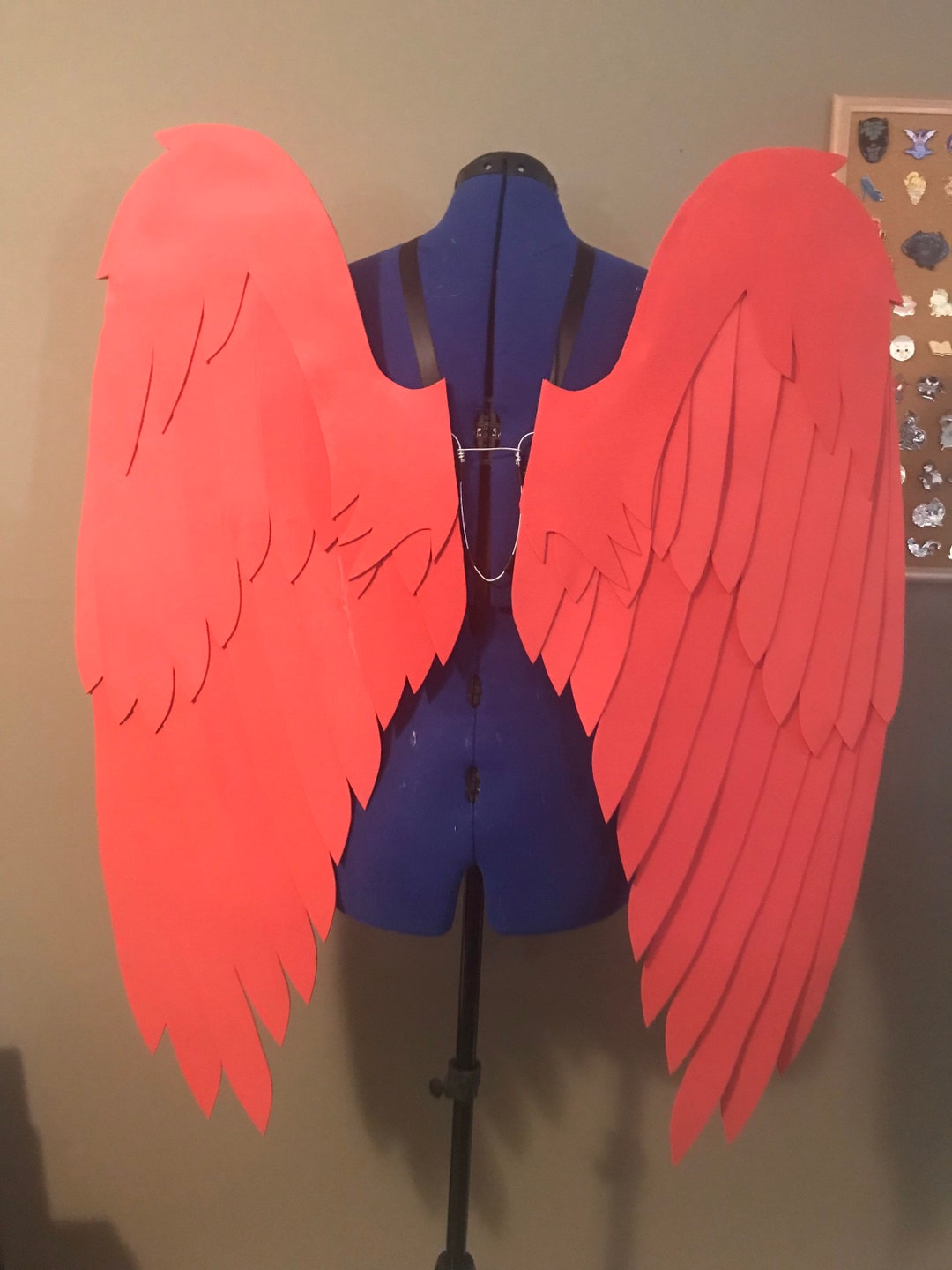 Realistic Red Folded Cosplay Wings - Costume Bird Angel Wings - Etsy