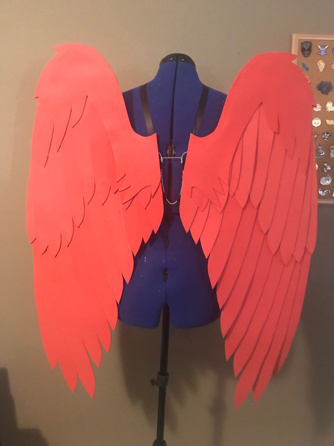 Realistic Red Folded Cosplay Wings Costume Bird Angel Wings - Etsy