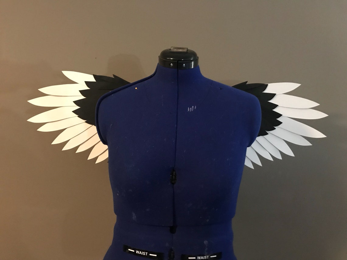 Realistic Black and White Bird Cosplay Wings - Etsy