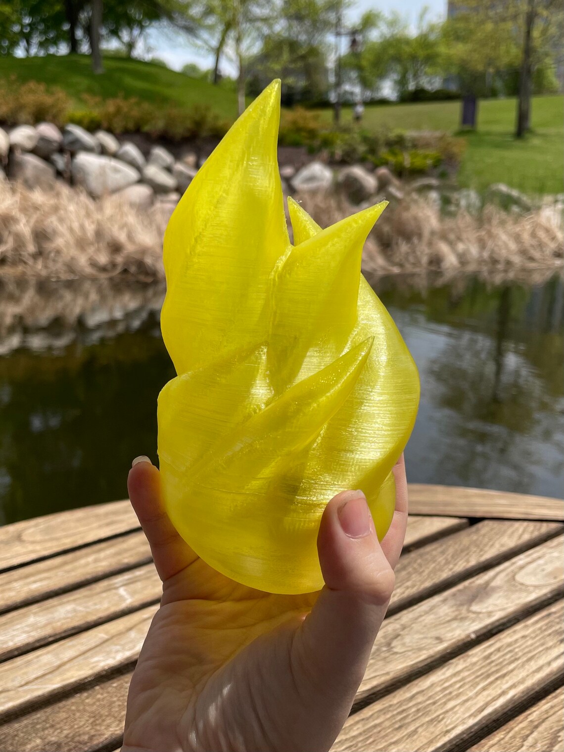 Yellow 3D Print Magic Fire Light Cosplay Prop | Etsy