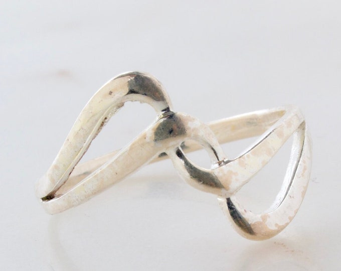 Vintage Sterling Silver Wavy Ring - Size 9.75 - Etsy