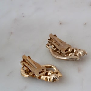 Vintage DODD'S Floral Gold Brooch & Earrings Set Purple Crystal Flower ...