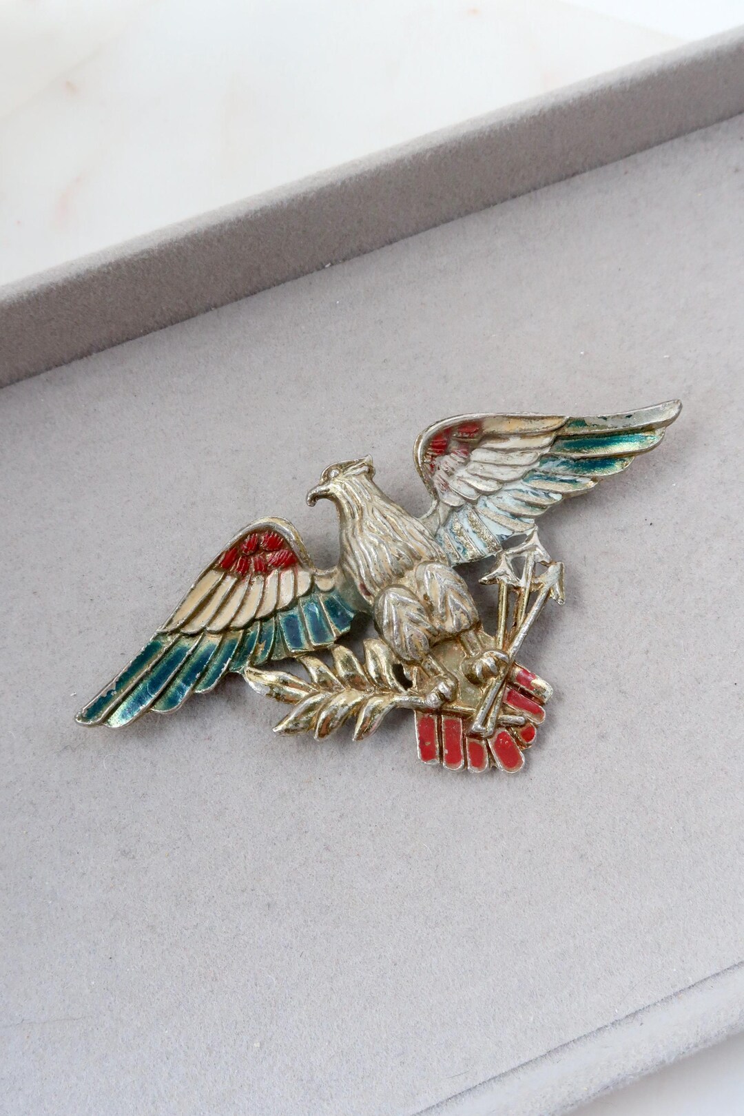 Vintage WWII Silson Patriotic American Eagle Brooch - Etsy