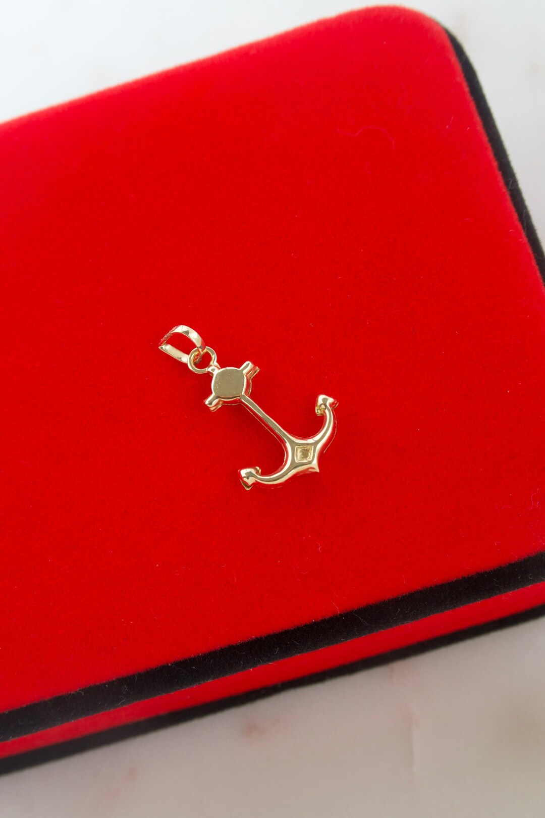 18k Solid Gold Anchor Pendant Gold Anchor Charm Anchor Pendant for ...