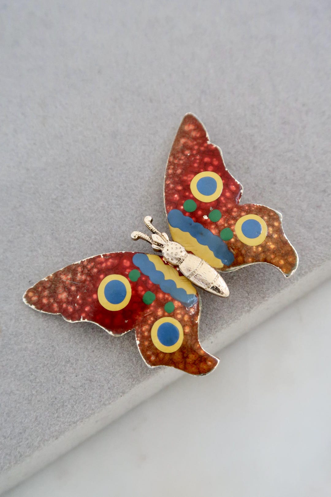 Vintage Made in Germany Multi Colored Butterfly Gold Brooch - Etsy