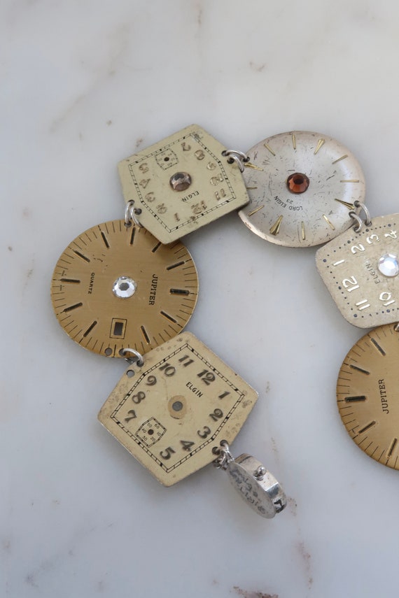 Vintage Watch Dial Link Bracelet Watch Face Dials Bra… - Gem