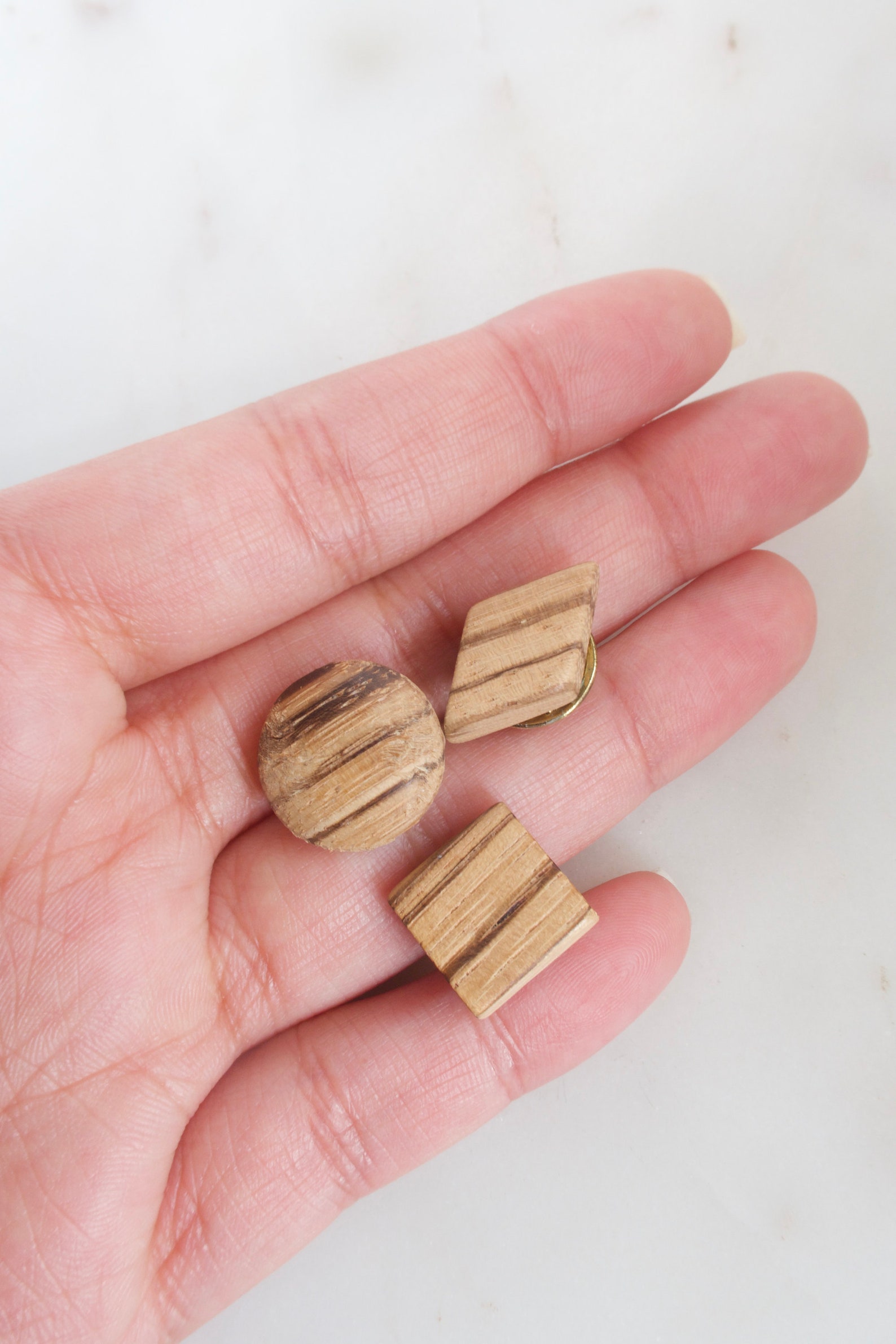 Vintage Geometric Wood Lapel Pins - Etsy