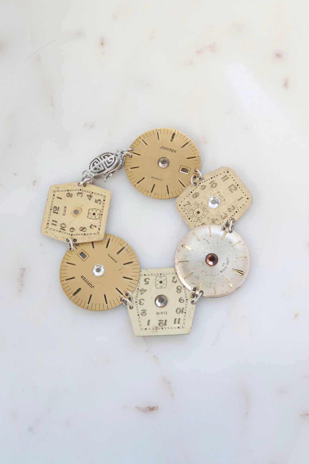 Vintage Watch Dial Link Bracelet Watch Face Dials Bracelet Vintage ...