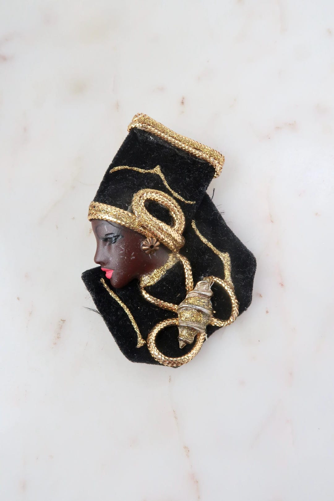 Vintage Lady Face Head Brooch - Etsy
