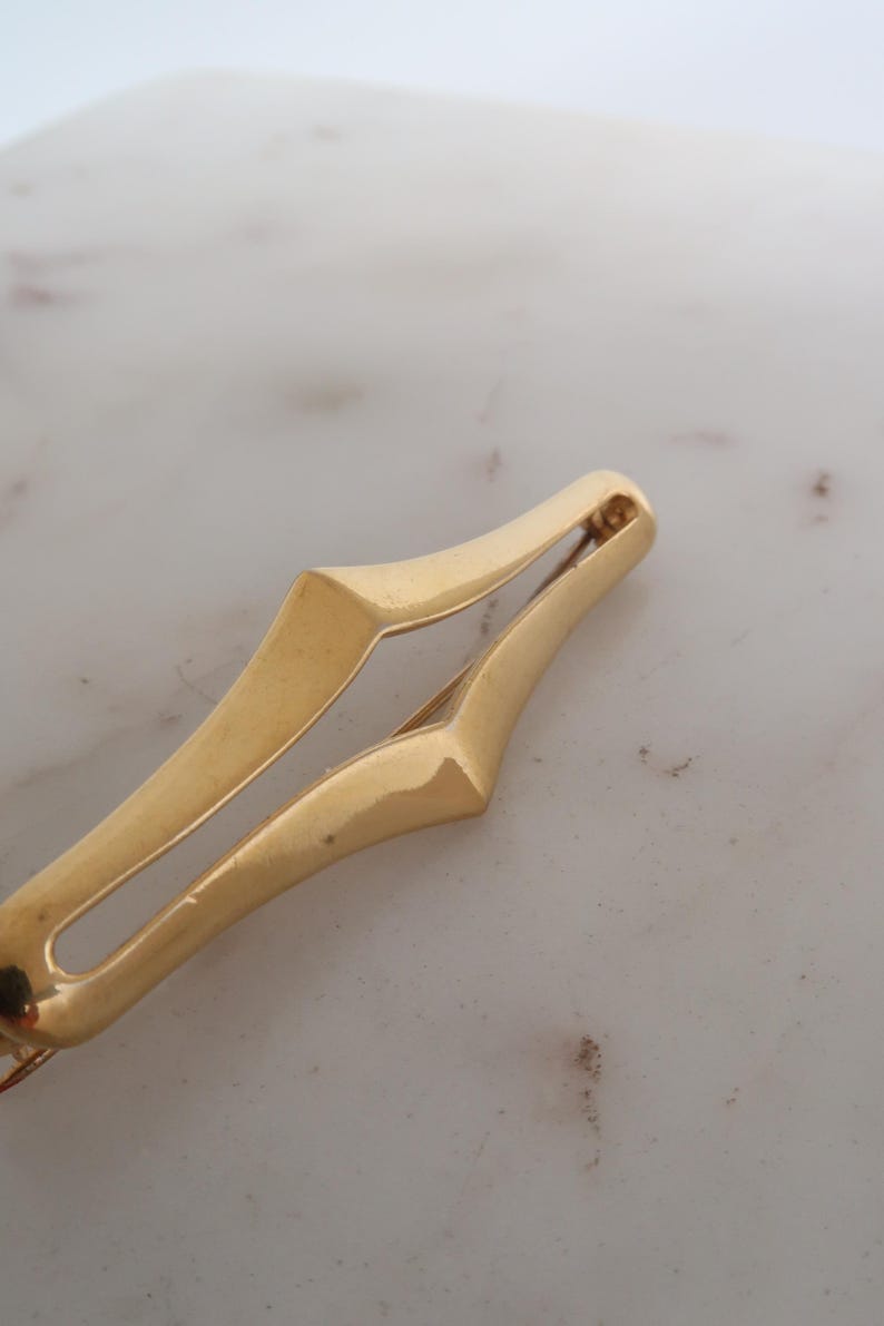 Vintage Monet Gold Bar Brooch - Etsy