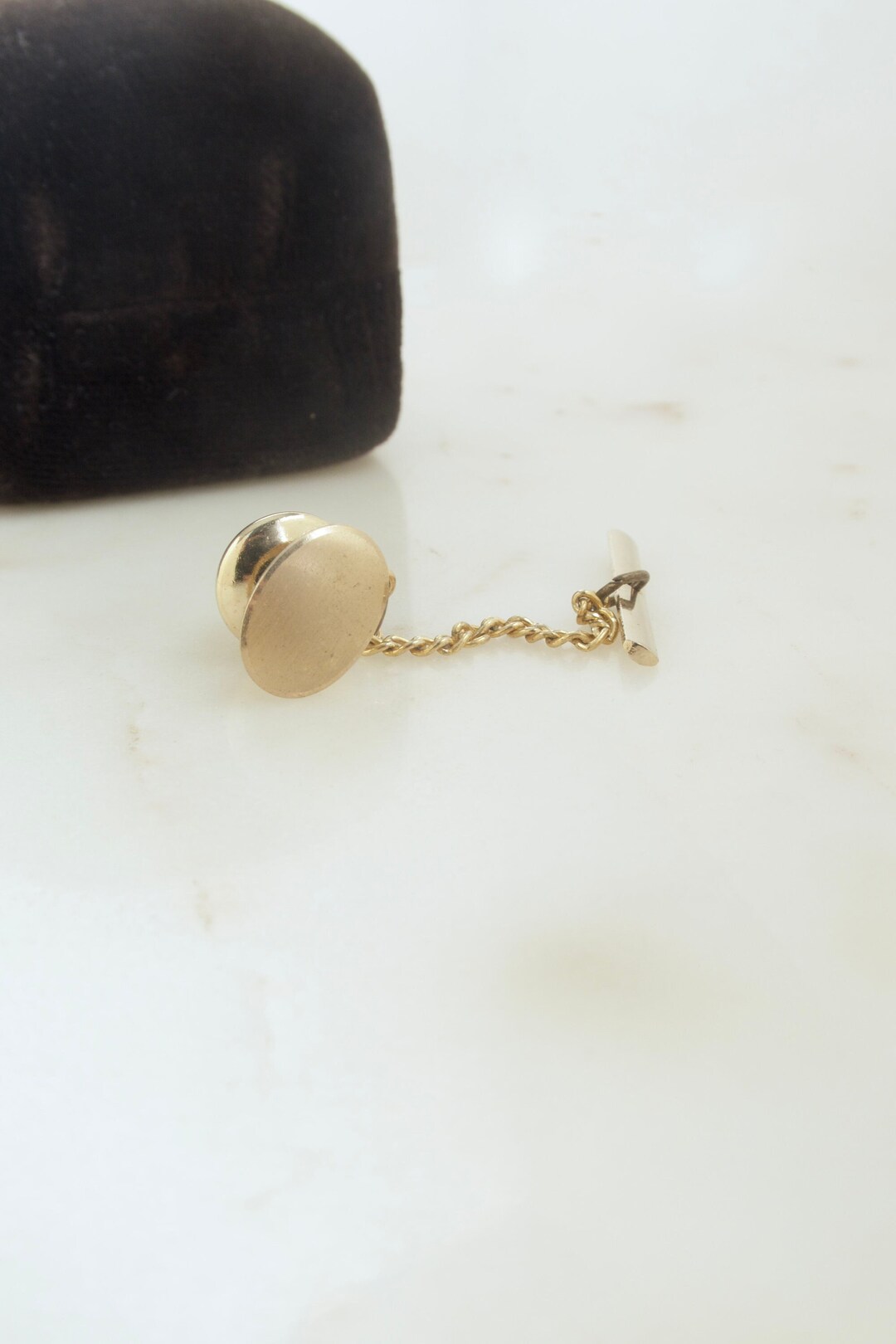 Vintage SWANK Gold Oval Tie Tack Pin - Etsy