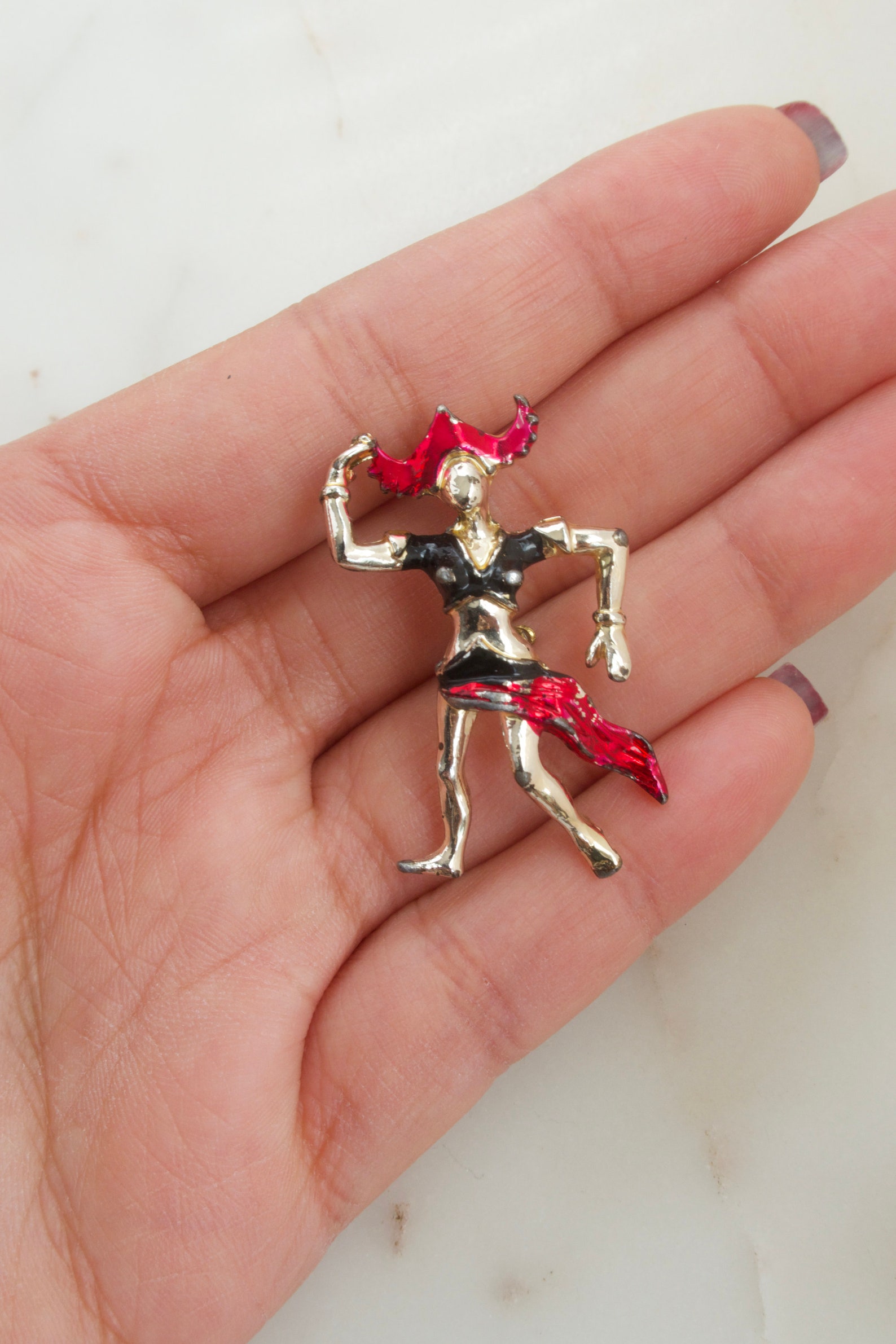 Vintage Gold Dancing Women Brooch - Etsy