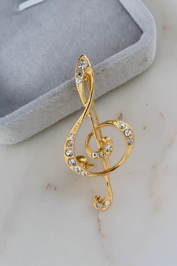 vintage musical note brooch - Gem