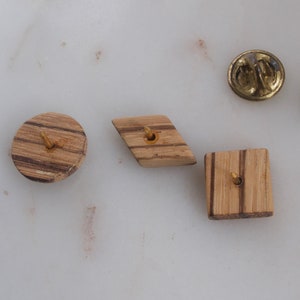 Vintage Geometric Wood Lapel Pins - Etsy
